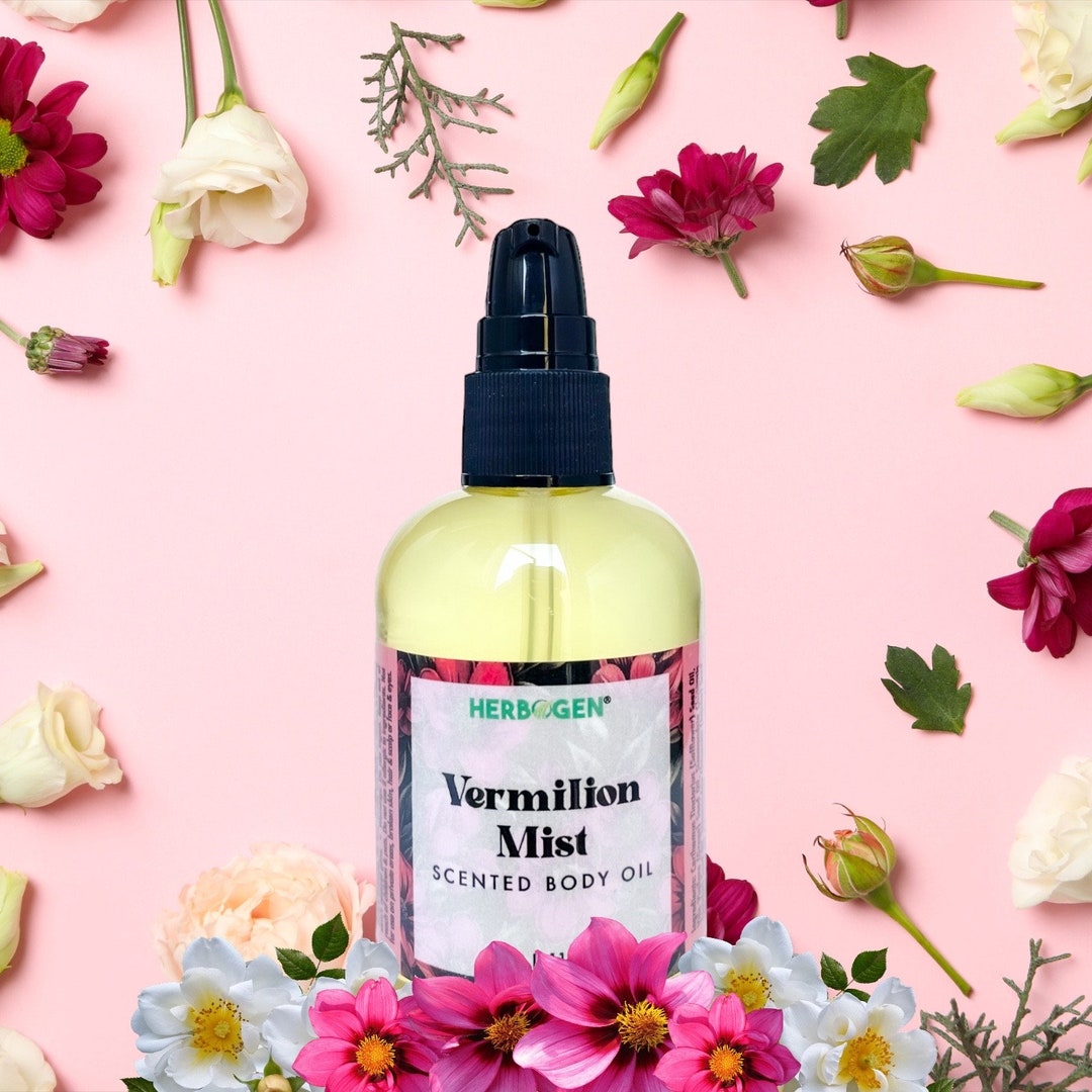Vermilion Mist Scented Body Oil: Natural Moisturizing Massage Oil - Etsy