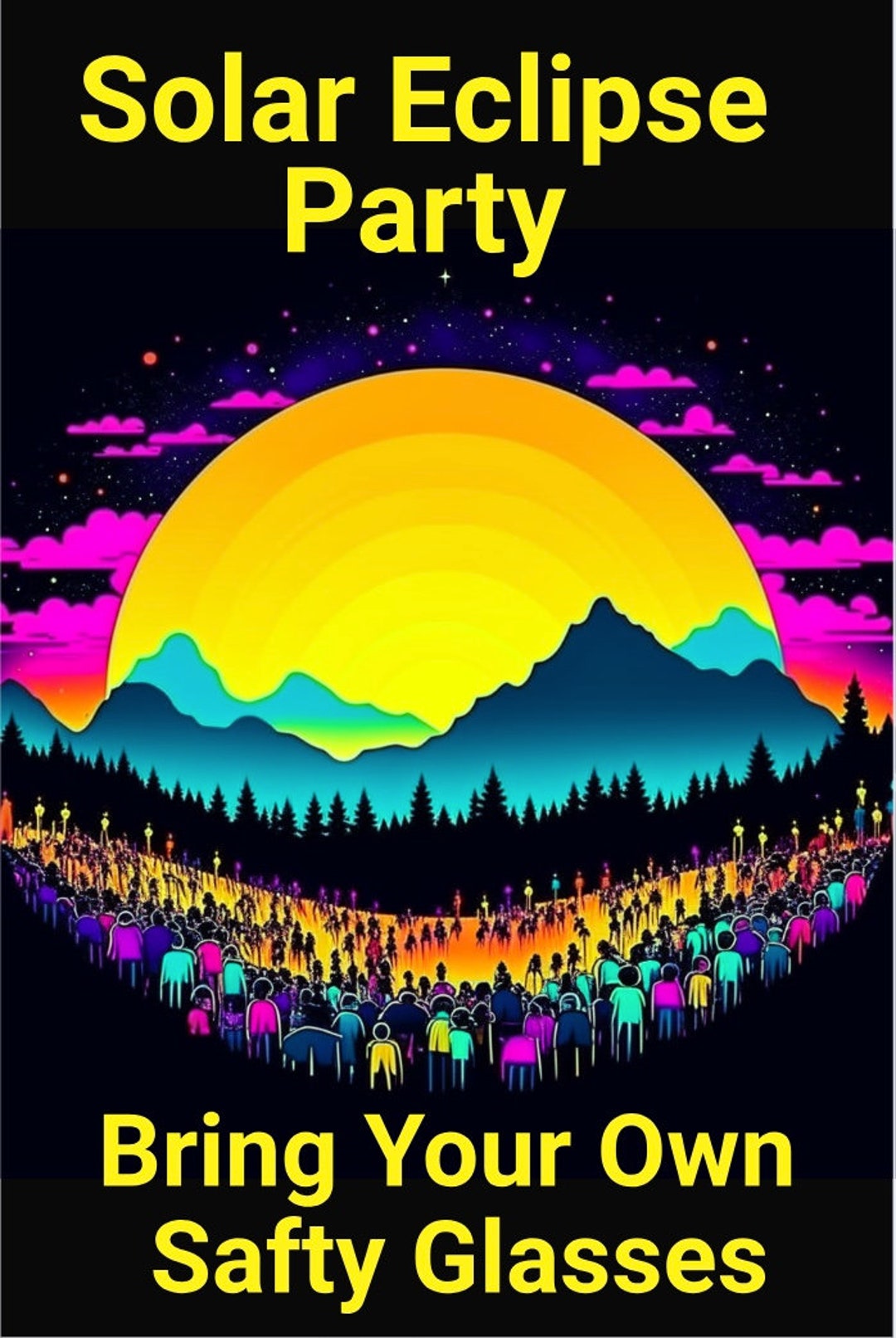 Solar Eclipse Party Invitation PDF Printable 4x6 Download Invite - Etsy