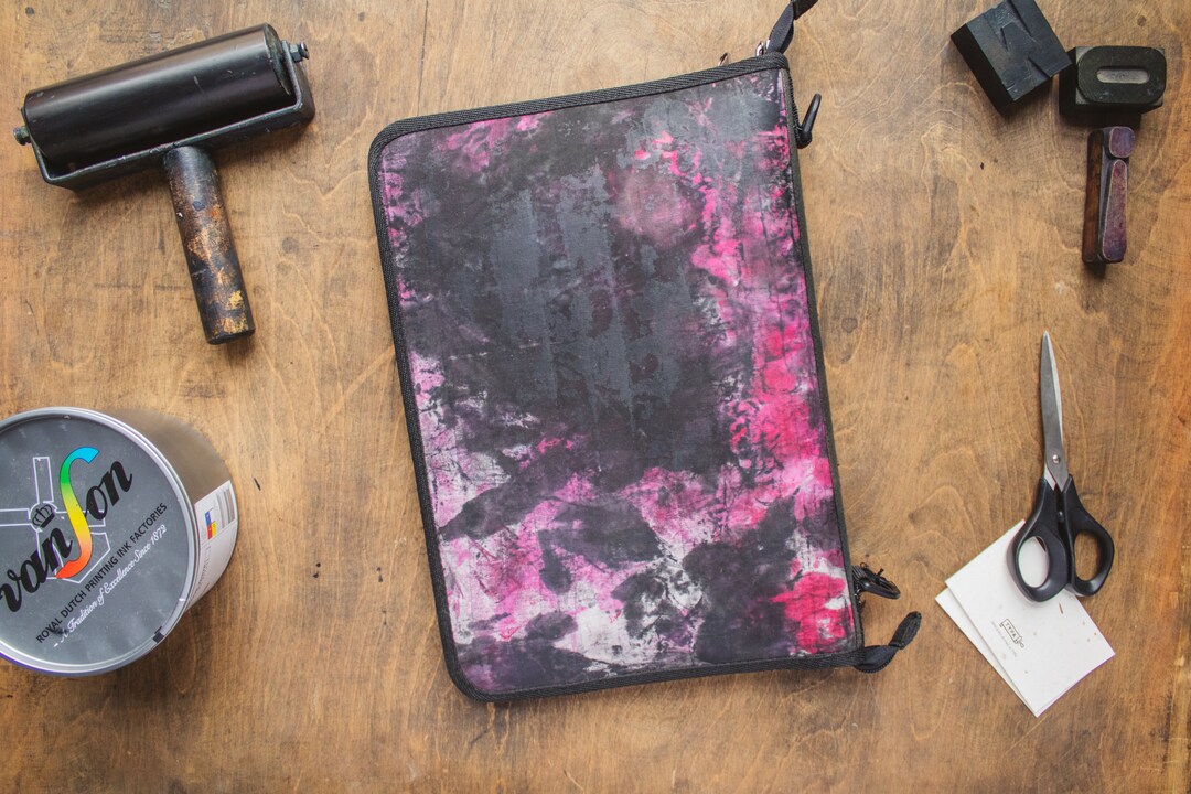 Upcycled Laptop Case pink & Black Handmade From - Etsy