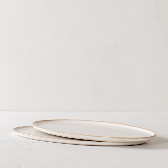 Oval Serving Tray Stoneware - Etsy