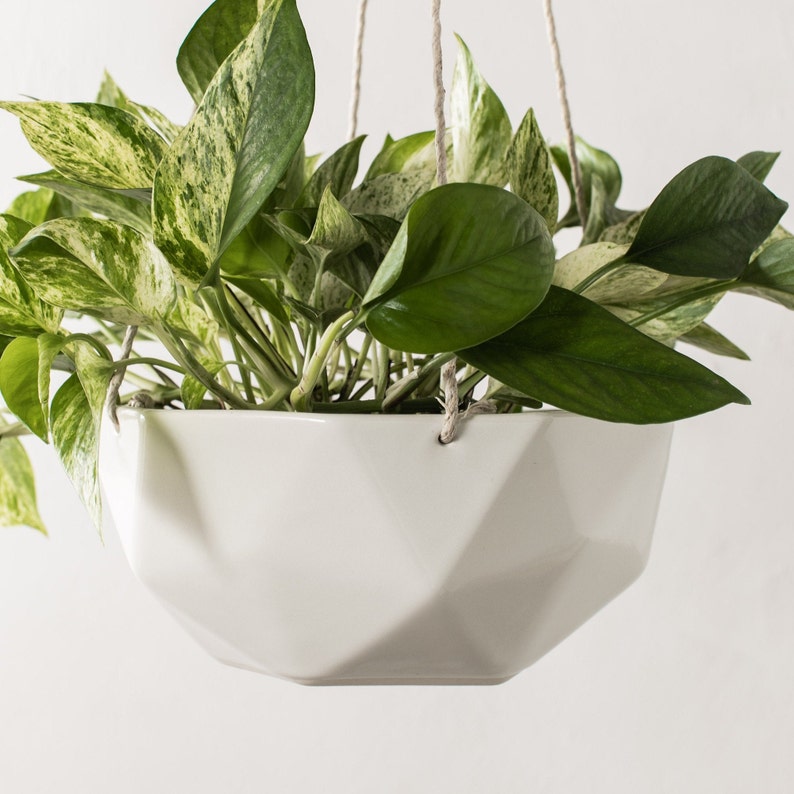 Geometric Hanging Planter Porcelain - Etsy