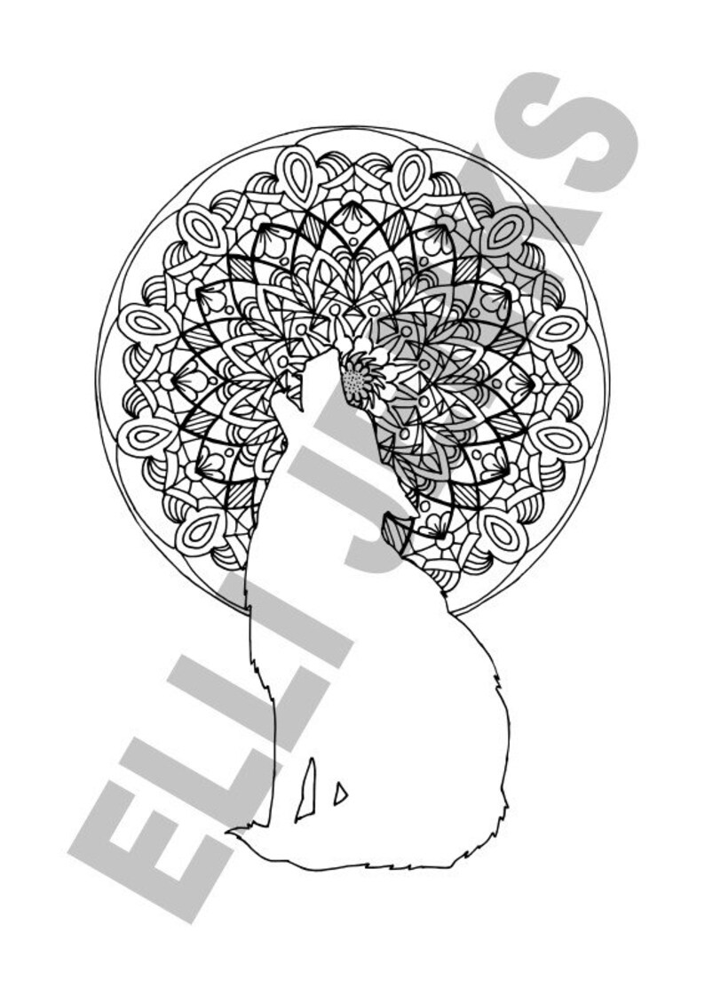 Awoo - Howling Wolf Adult Coloring Page Instant Download - Etsy