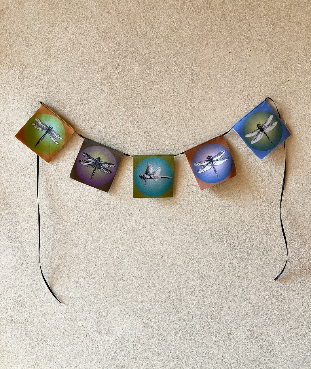 Mini Dragonfly Prayer Flags: Organic Cotton, Eco-friendly Gift, Insect ...