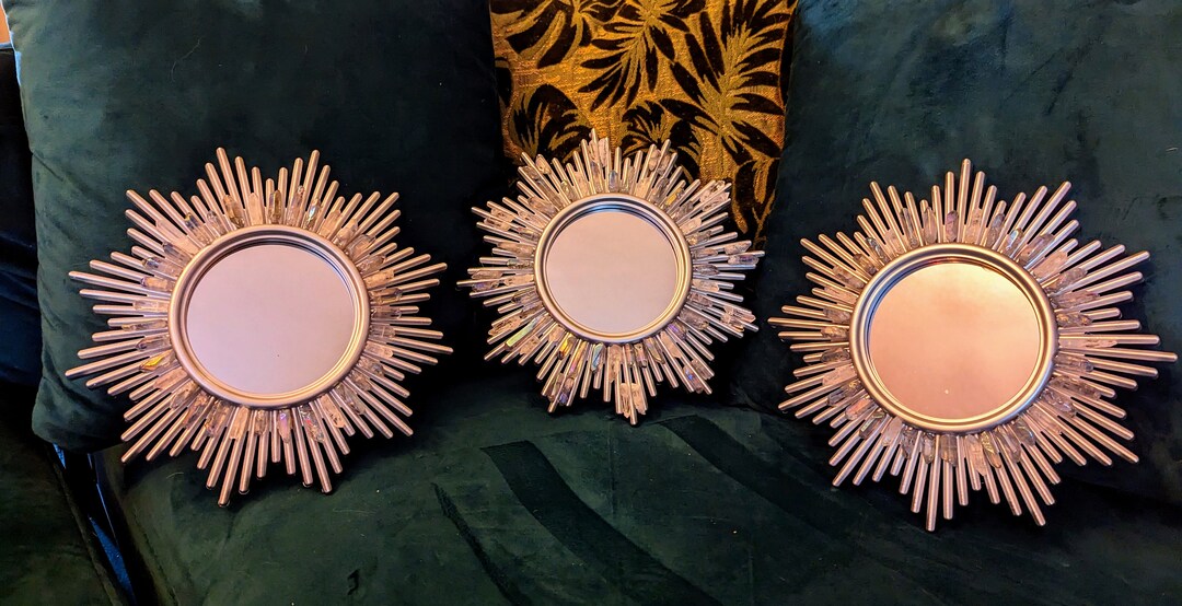 Set of 3 10" Silver Mirrors With Titanium Coated Quartz - Etsy
