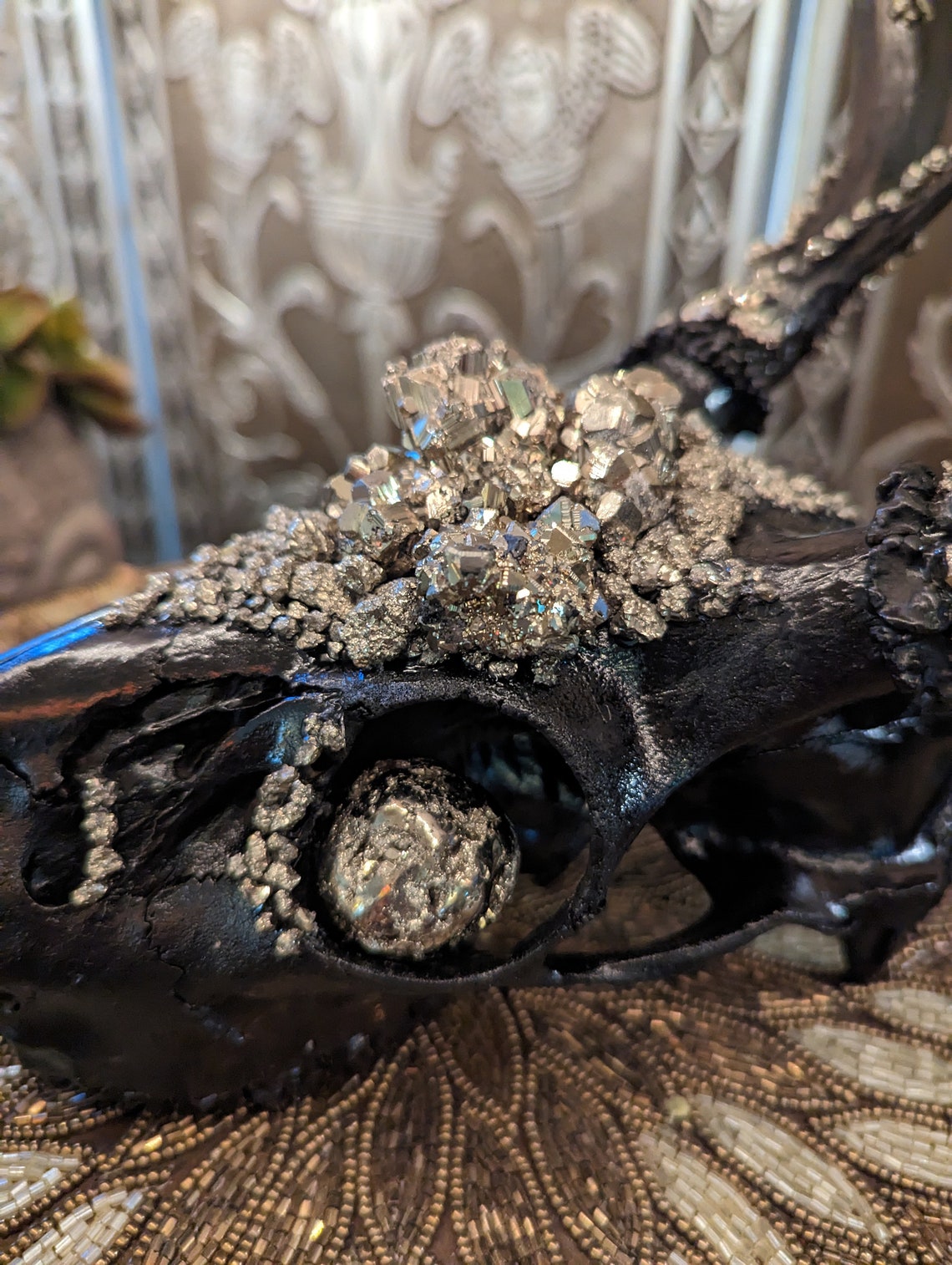Real Deer Skull With Pyrite Crystals - Etsy