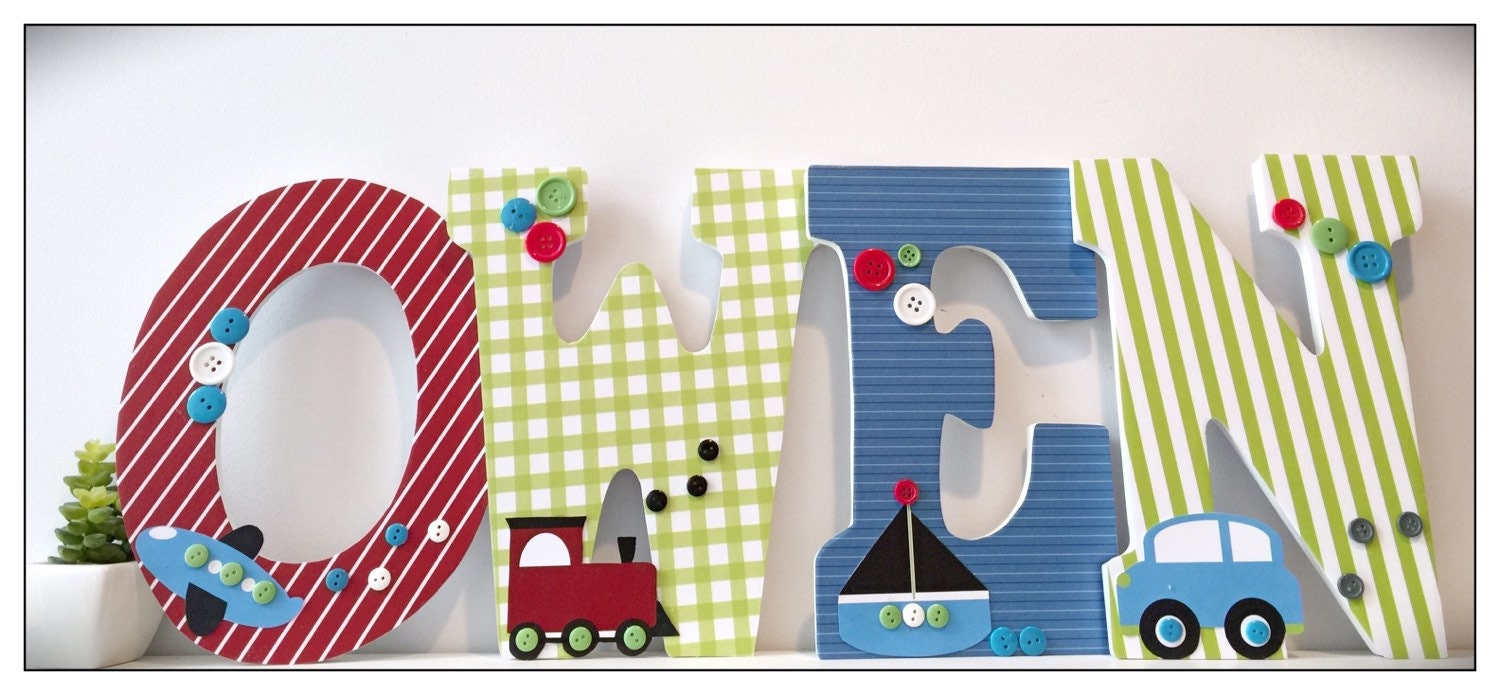 Transportation Nursery. Wood Nursery Letters. Baby Boy. | Etsy