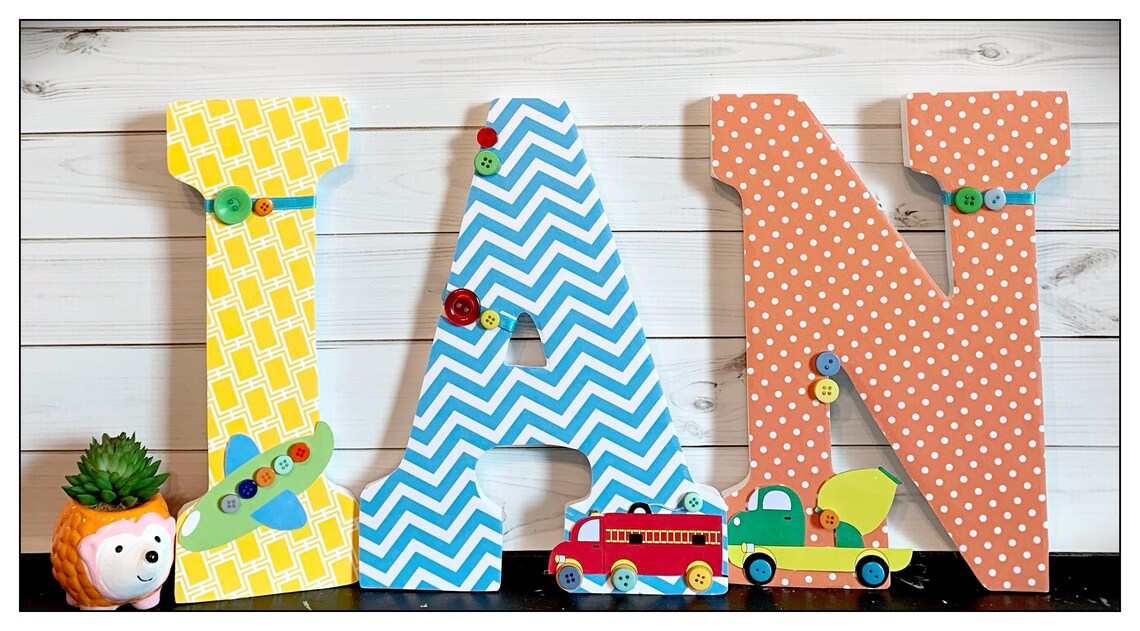 Transportation Nursery. Wood Nursery Letters. Baby Boy. - Etsy