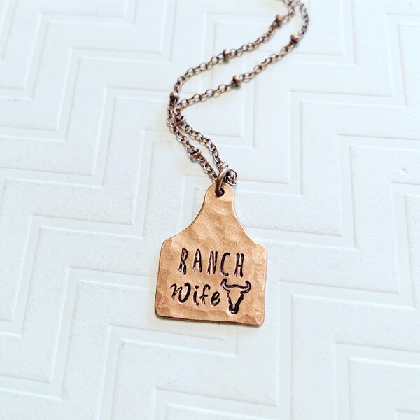 Cow Tag Necklace - Etsy