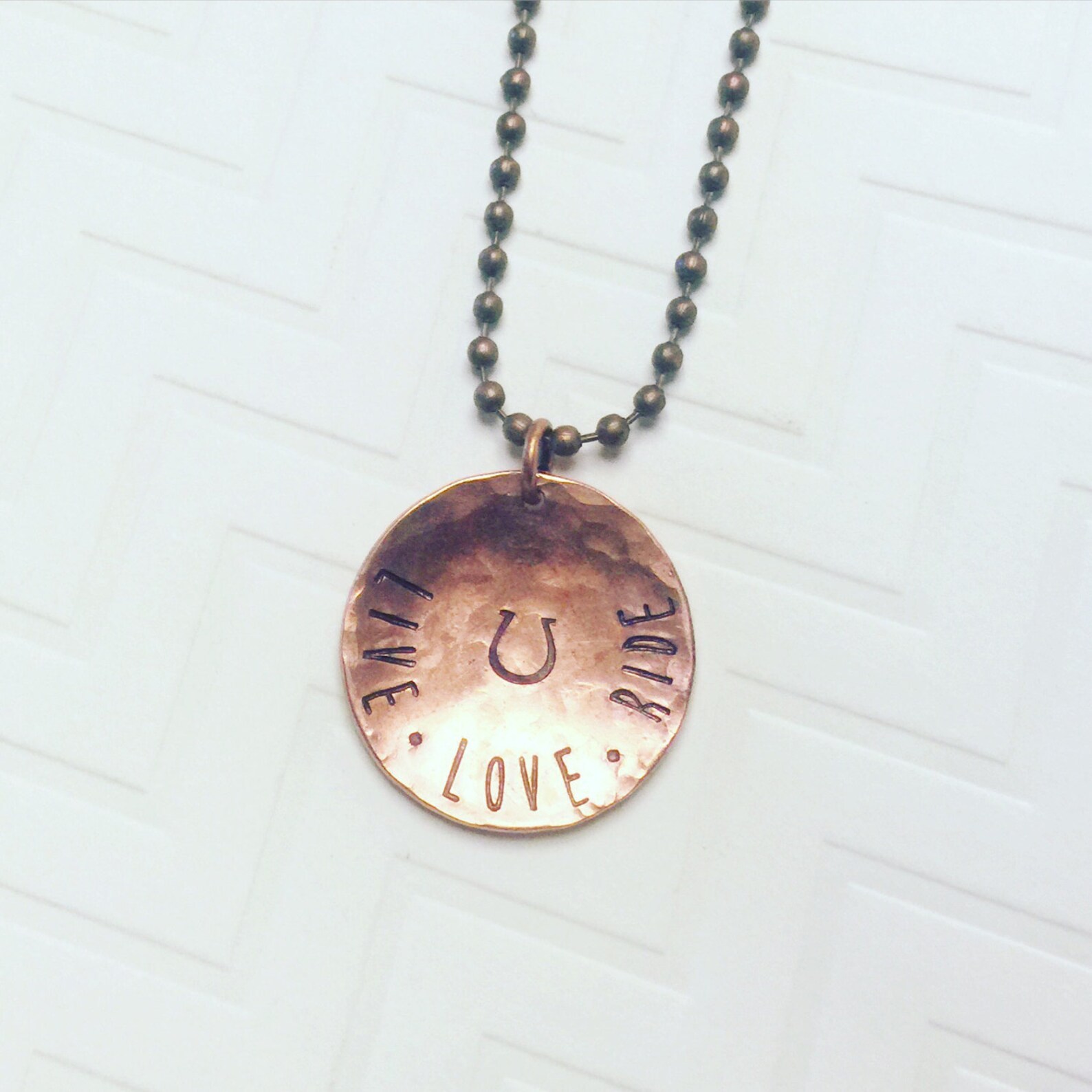 Live Love Ride Necklace Horse Necklace Copper Necklace | Etsy