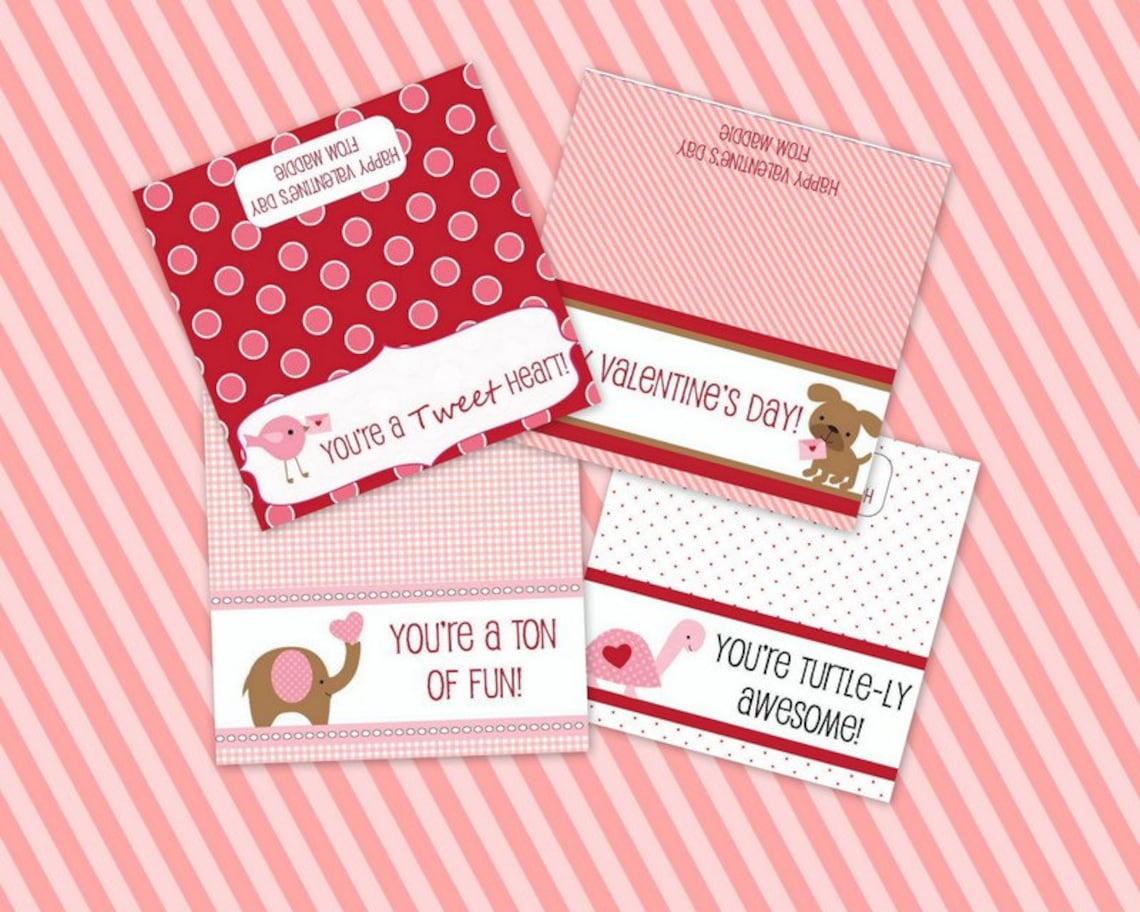 INSTANT DOWNLOAD - EDITABLE Personalized Kids Valentine's Day Treat ...