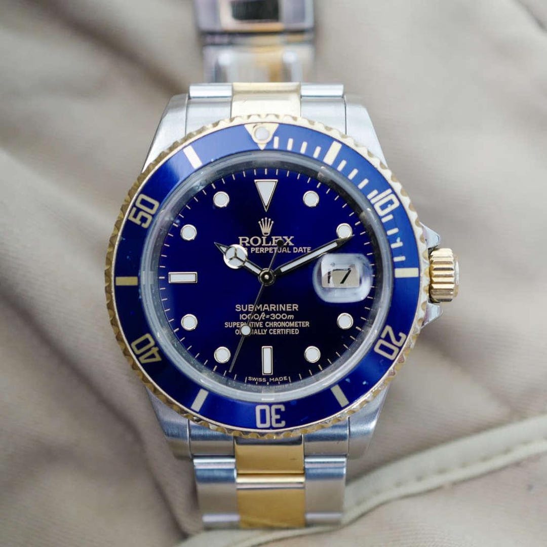 Rolex Submariner Date 16613T Blue Dial 40mm Steel Bracelet Men’s Watch ...