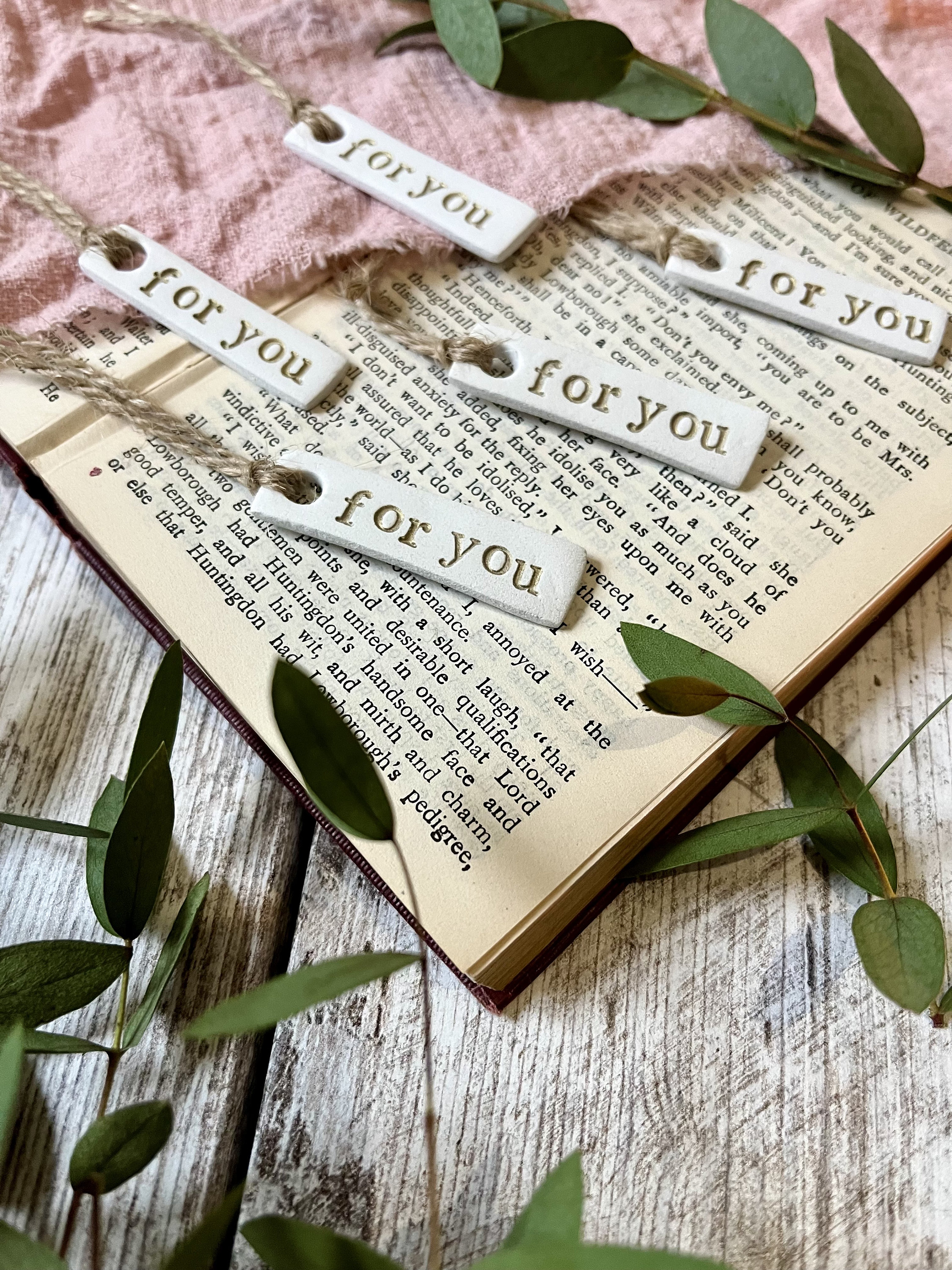 Handmade ‘for You’ Golden Clay Present Tags / Wedding Favour Tags ...