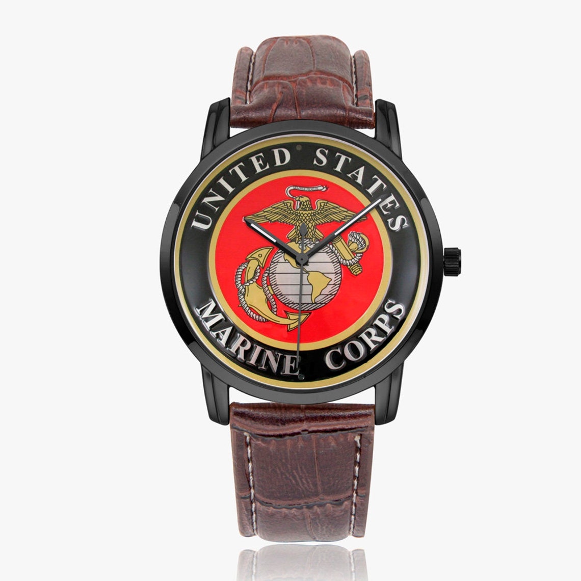 United States Marine Corps-Wide Type Quartz Watch with Leather | Etsy