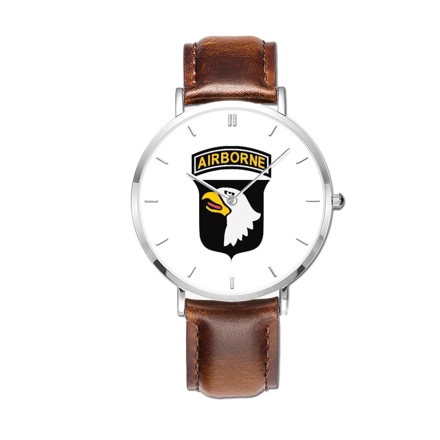 101st Airborne Division-ultra Thin Leather Strap Quartz Watch - Etsy