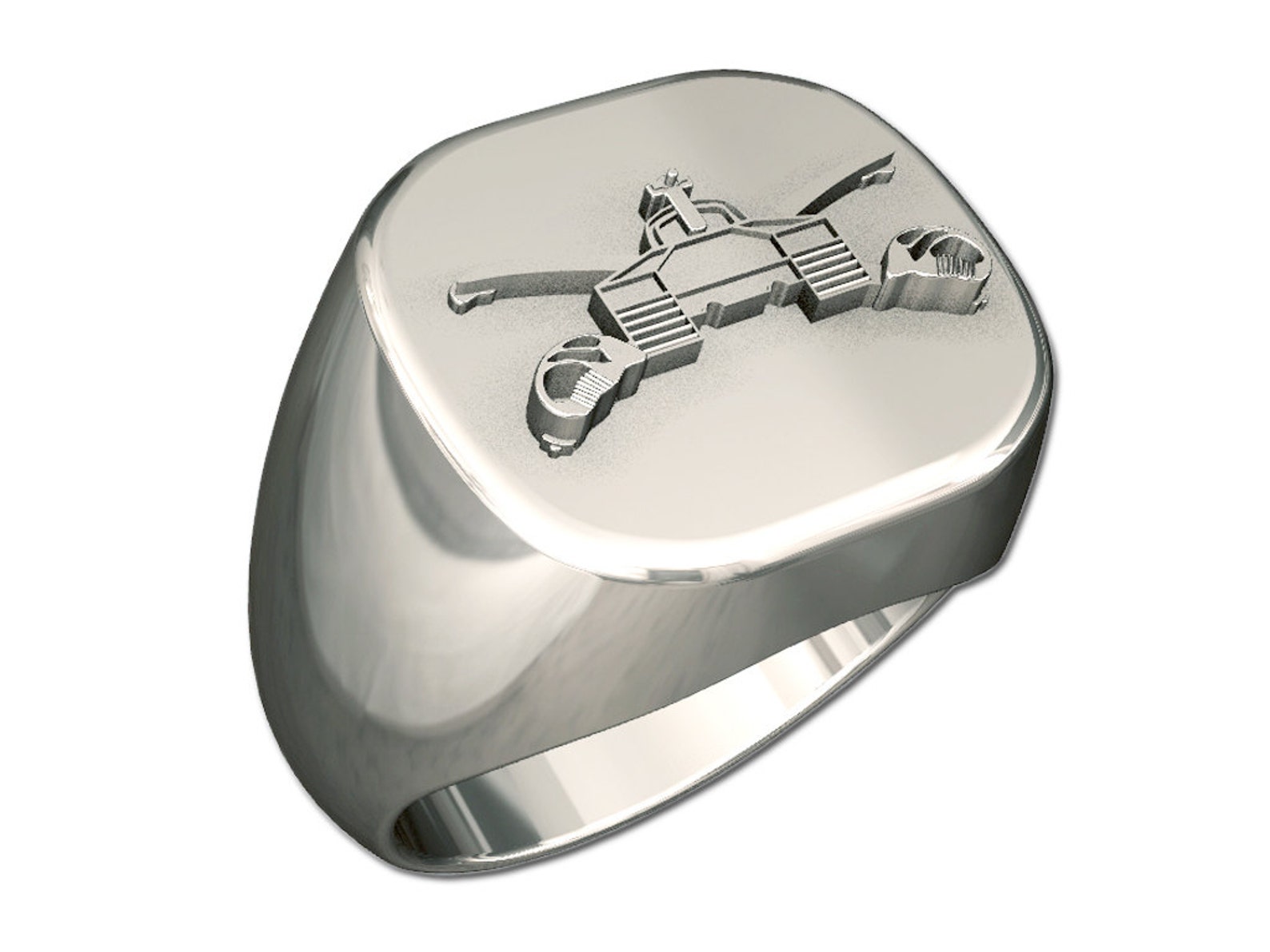 Mens Army Armor Badge Ring - Etsy