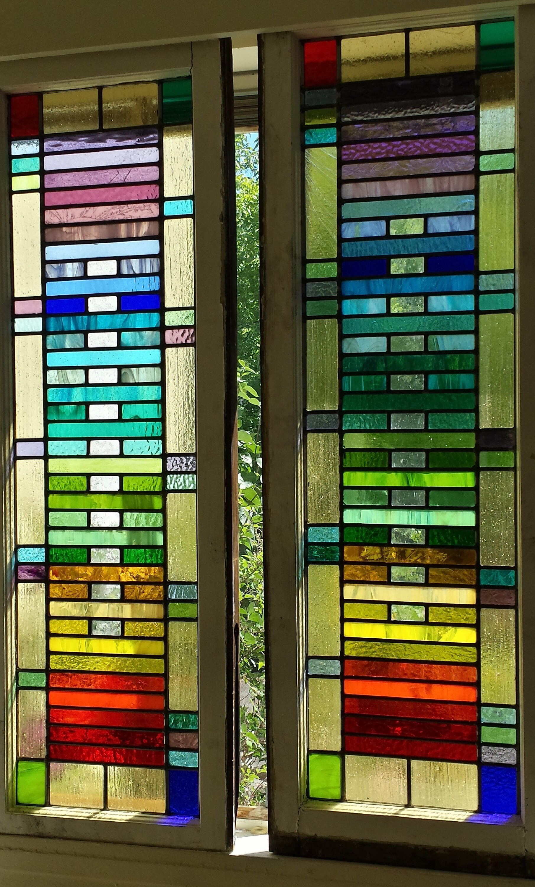 Stained Glass Rainbow Window Set of 2 - Etsy Canada