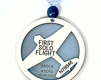Personalized First Solo Flight Christmas Ornament Student Pilot Metal ...