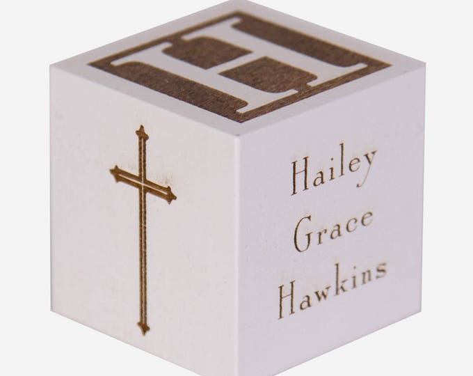 Natural Personalized Baptism Gift Wood Block Christening Gift Religious ...