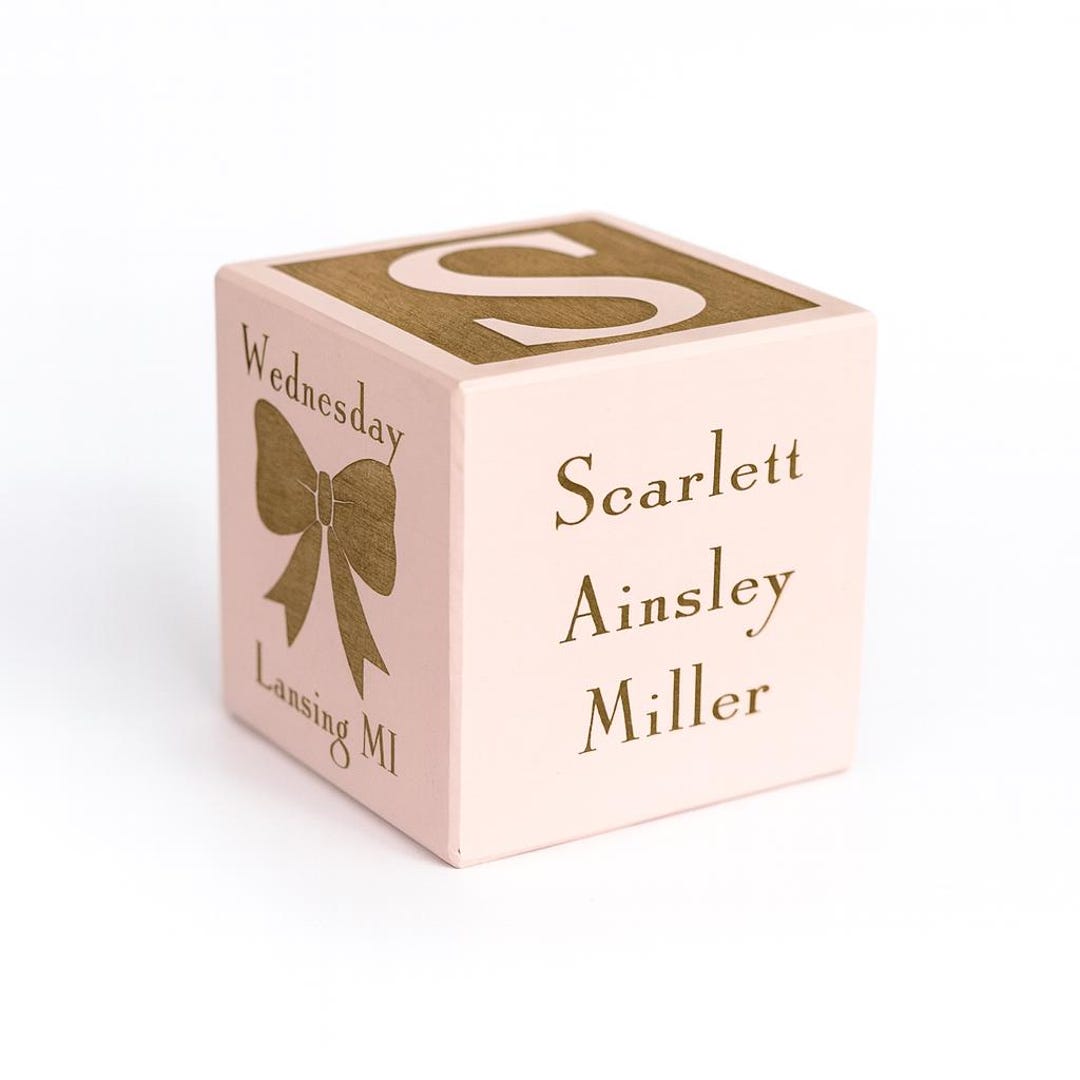 Personalized Baby Block: Engraved Wood Keepsake Nursery Name - Etsy