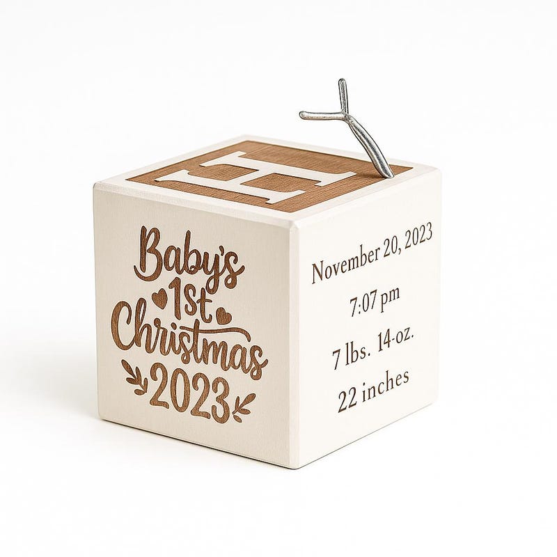 Newborn Christmas Block - Etsy