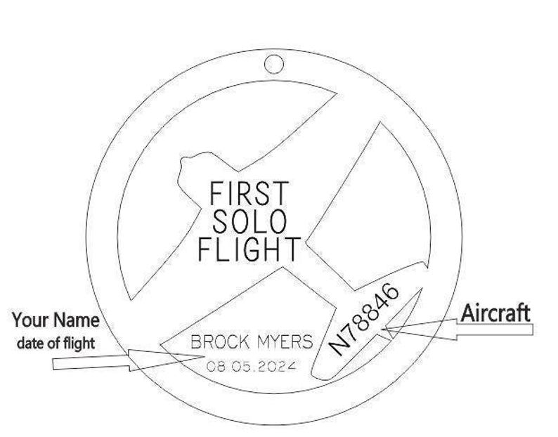 Personalized Pilot First Solo Flight Ornament: Engraved Wooden Airplane ...