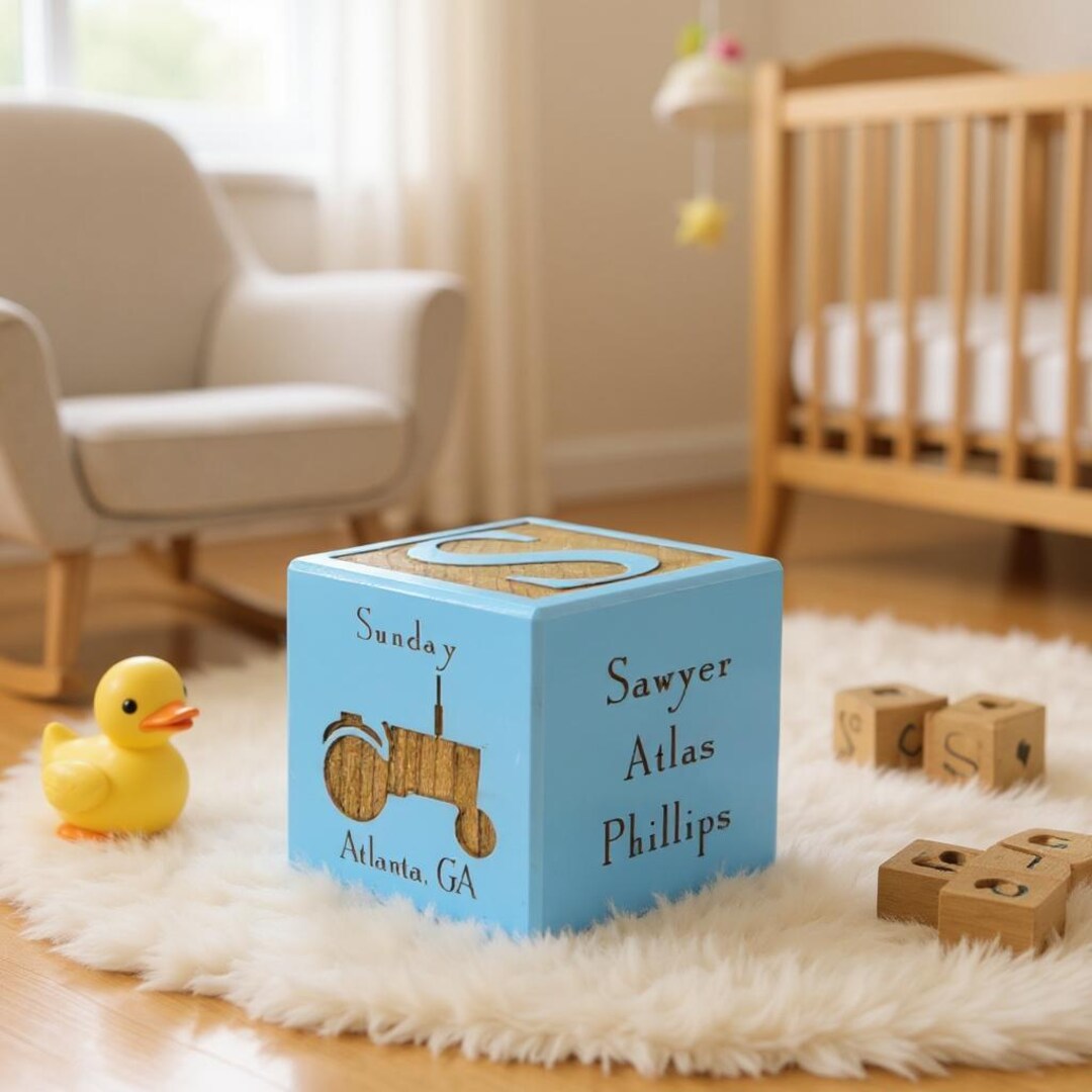Personalized Baby Block: Engraved Hard Maple Keepsake, Birth Stats - Etsy