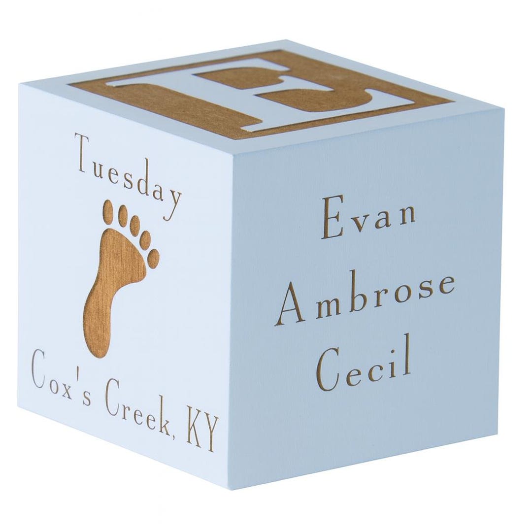 Personalized Wooden Baby Block: Engraved Keepsake Nursery Decor - Etsy