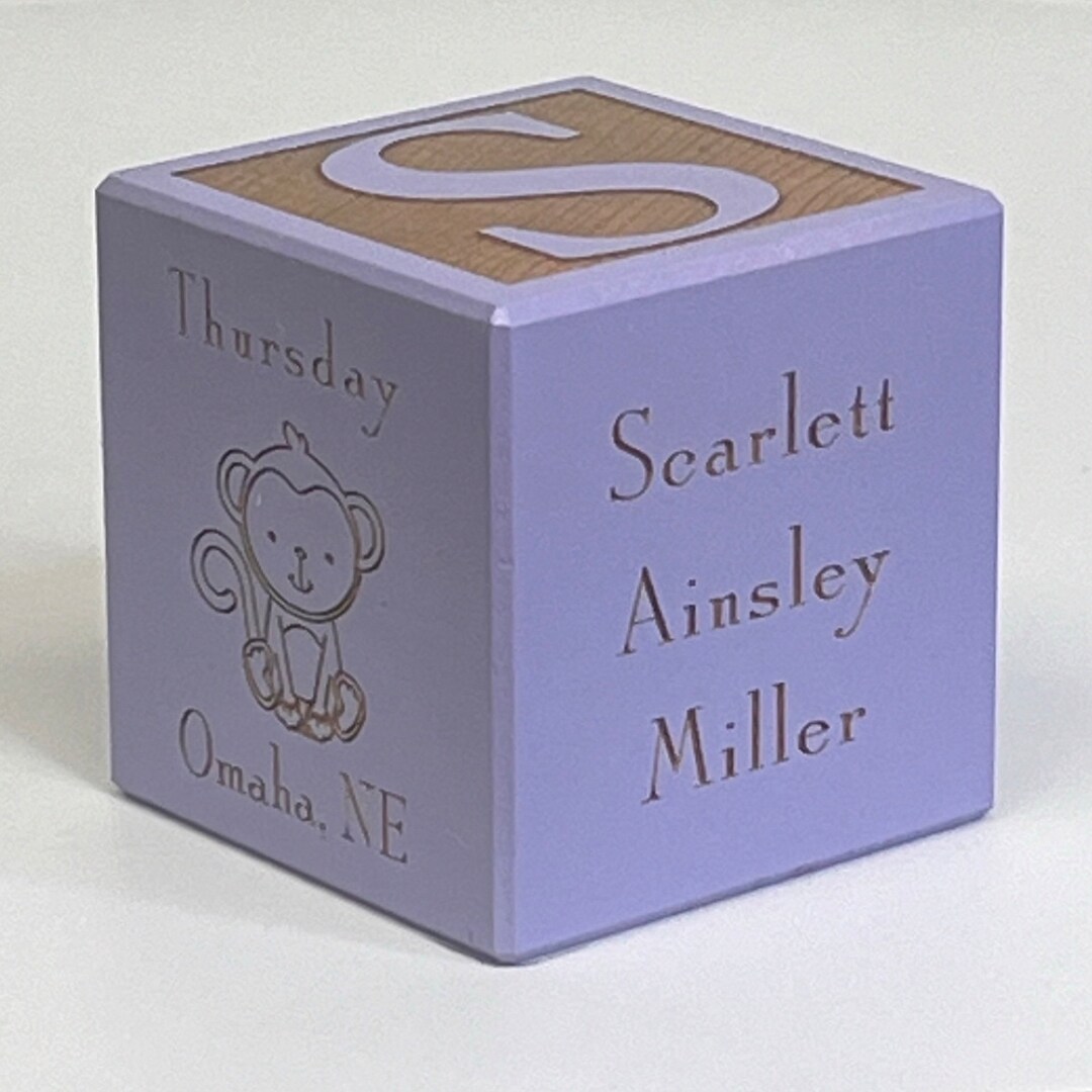 Custom Baby Name Block – Wooden Birth Stats Keepsake | Personalized ...