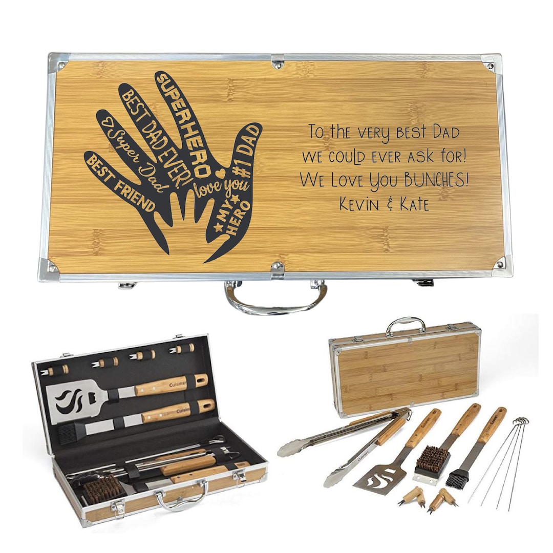 Father's Day BBQ Grilling Set, Grill Set, Personalized Grill Set ...