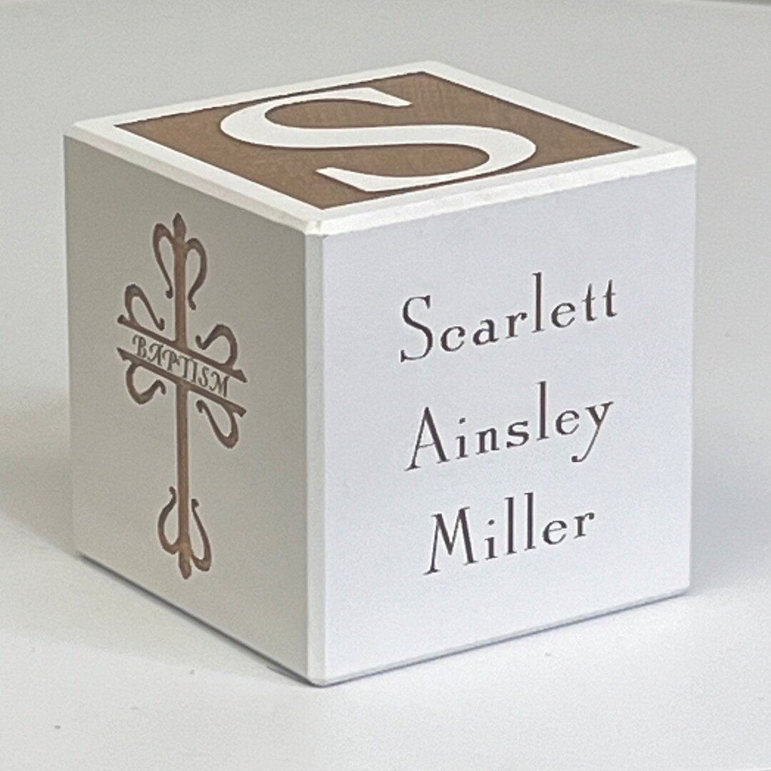 Baptism Block | Baptism Gift From Godparent | Godparent Gift | Godson ...