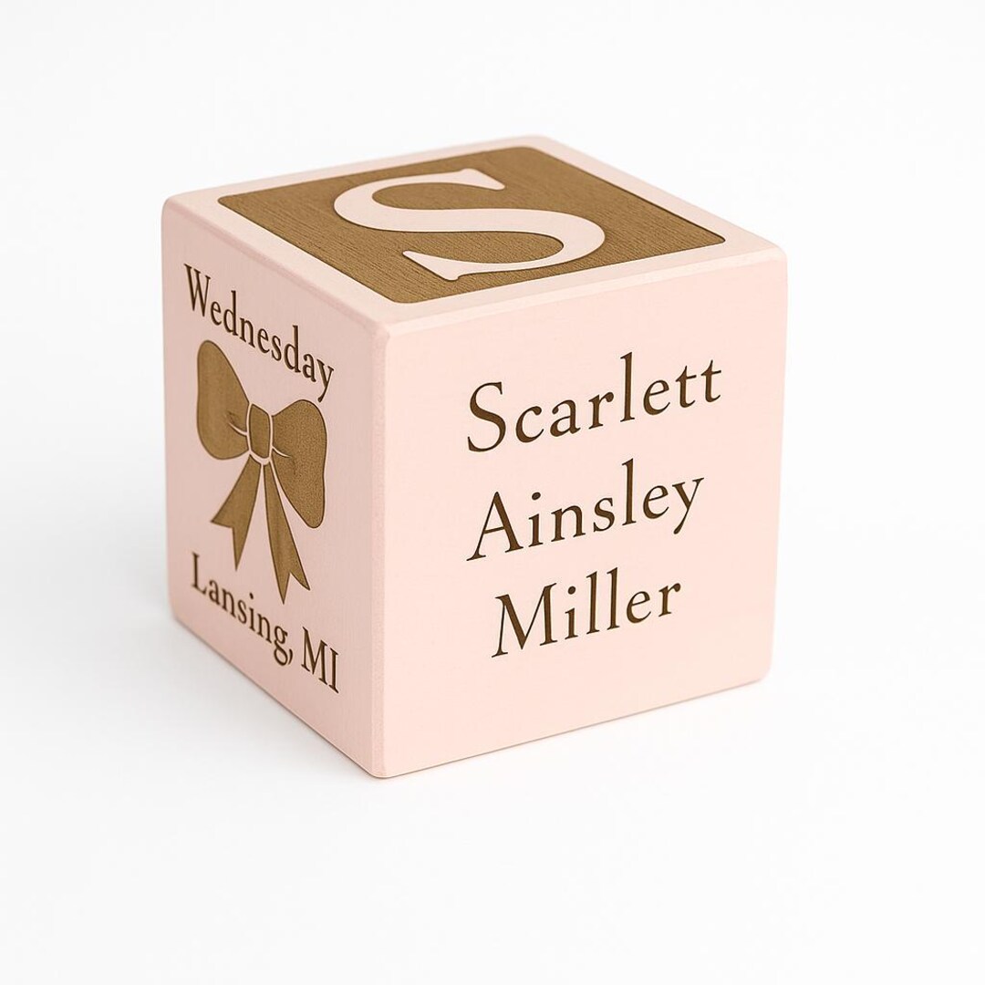Personalized Maple Baby Block: Engraved Birth Stats Keepsake - Etsy UK