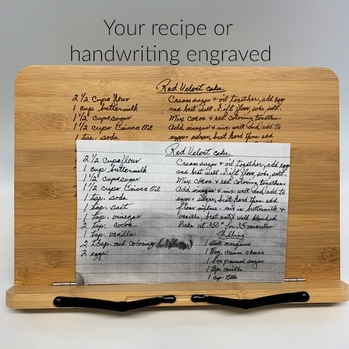 Personalized Recipe Holder Stand Cookbook With Handwritten - Etsy