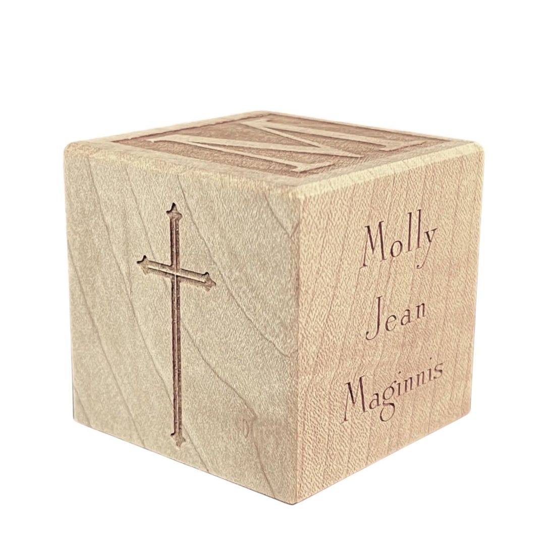 Personalized Baptism Gift Block: Engraved Maple Baby Keepsake With ...