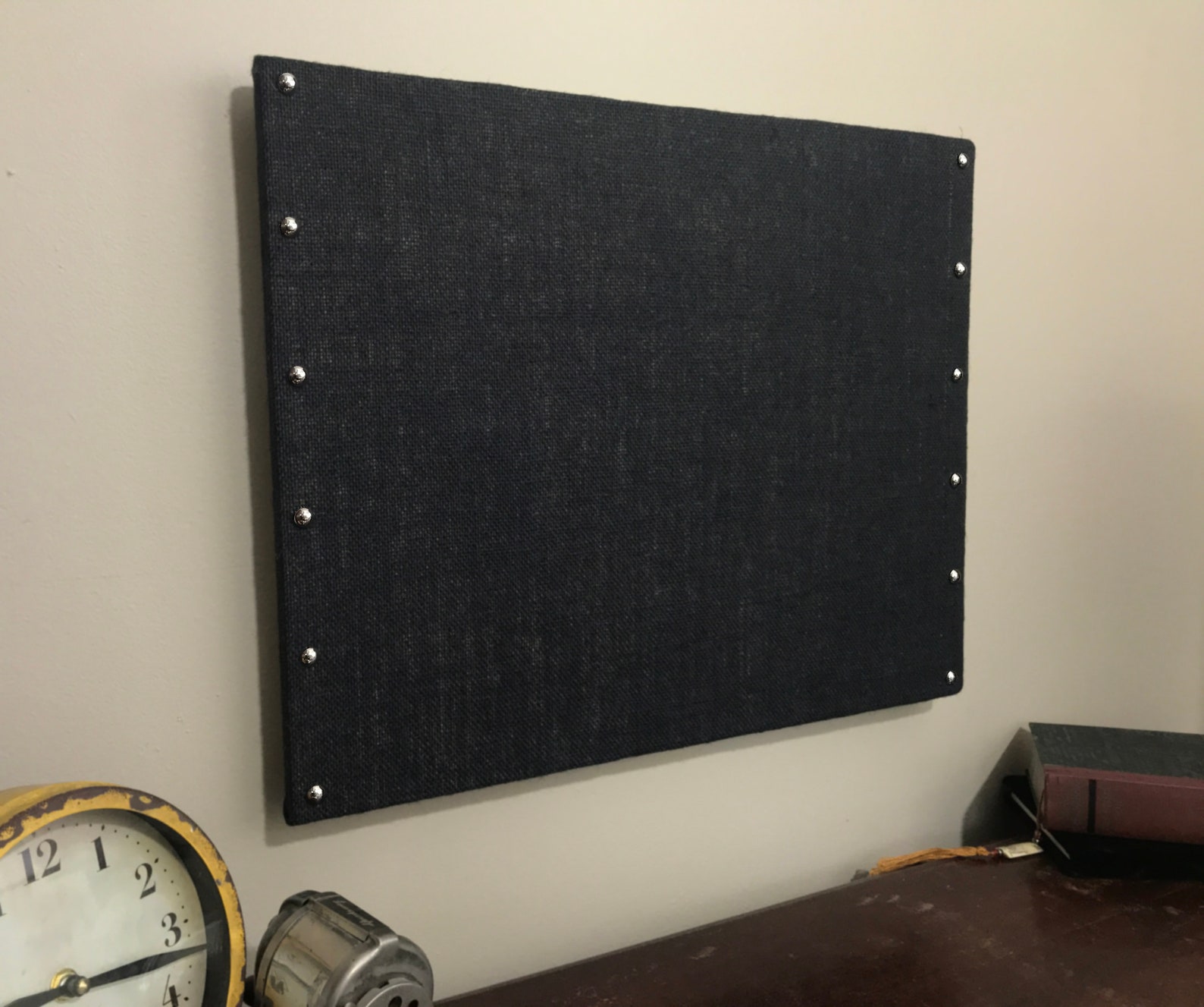 Black Burlap Cork Board With Decorative Tacks, 16"x20", 20"x16 ...