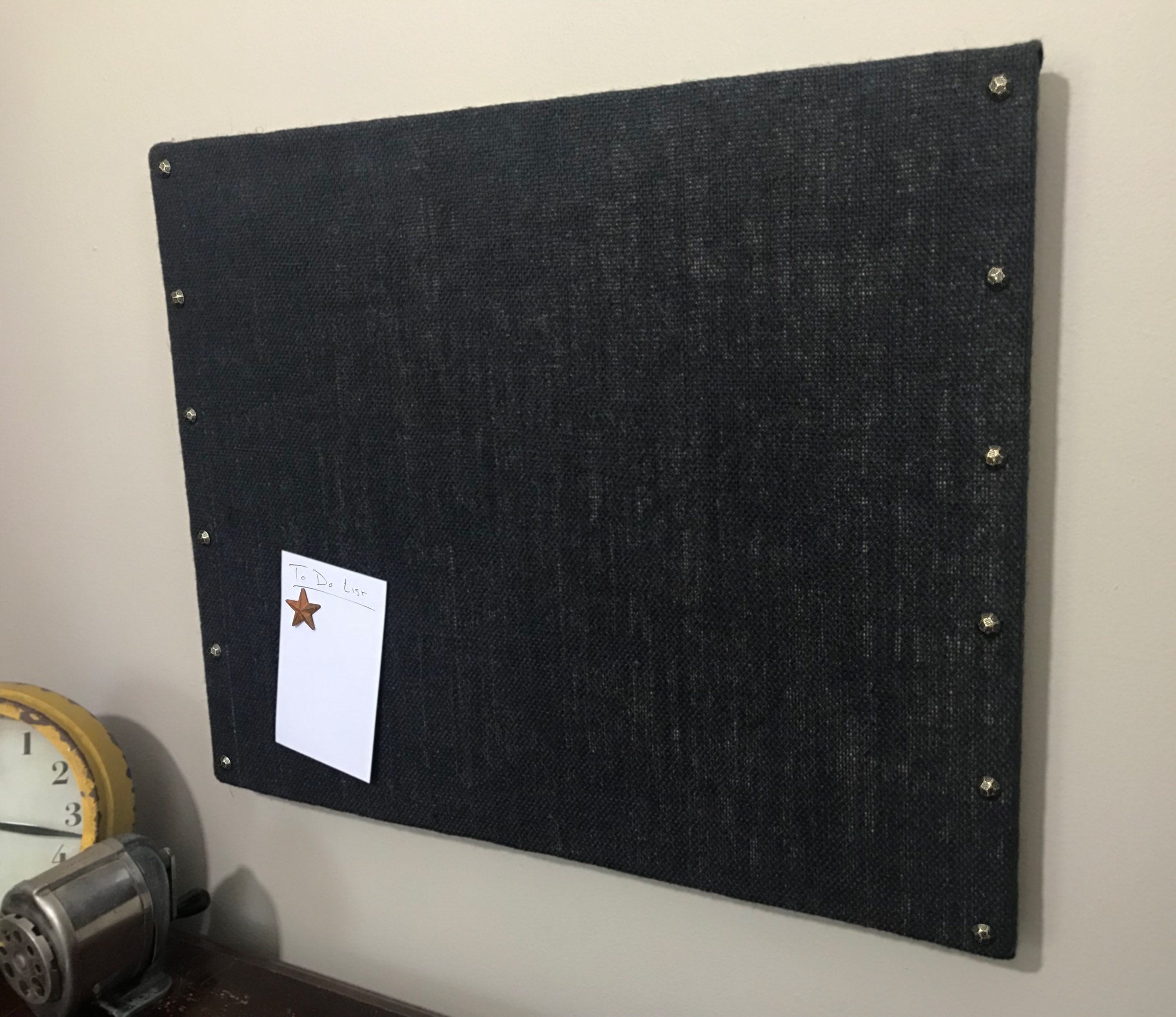Black Burlap Cork Board With Decorative Tacks, 16"x20", 20"x16 ...