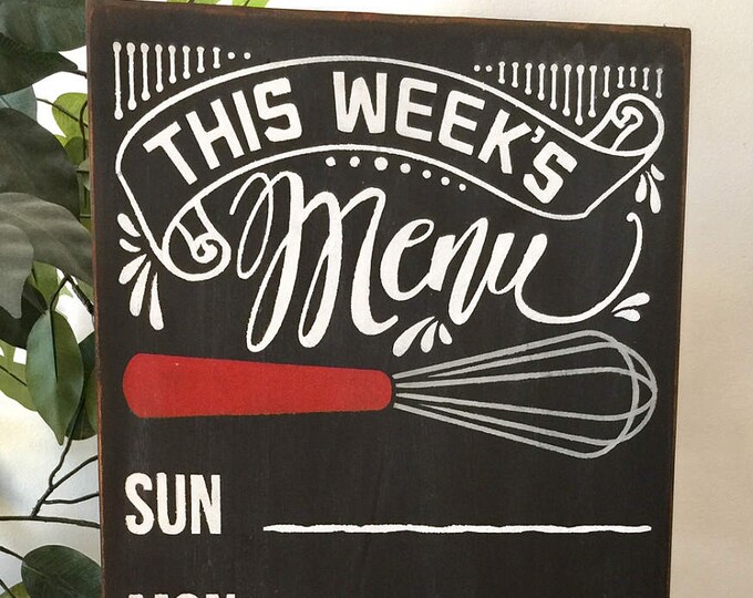 Chalkboard Daily Menu Wooden Sign - Etsy