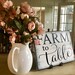 Farm to Table Primitive Rustic Shabby Chic Painted Wooden Sign - Etsy