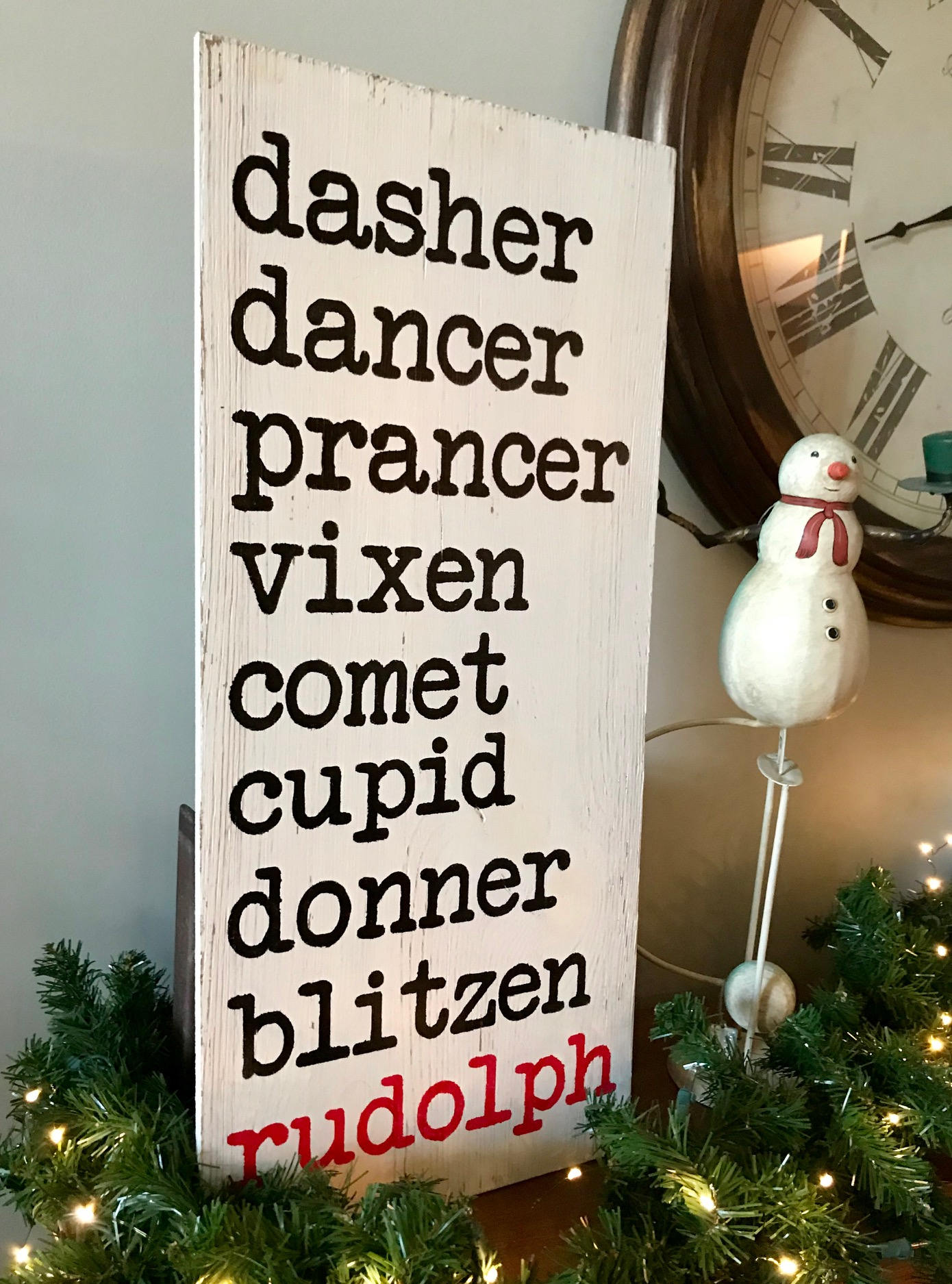 Reindeer Names Christmas Wooden Primitive Rustic Sign - Etsy