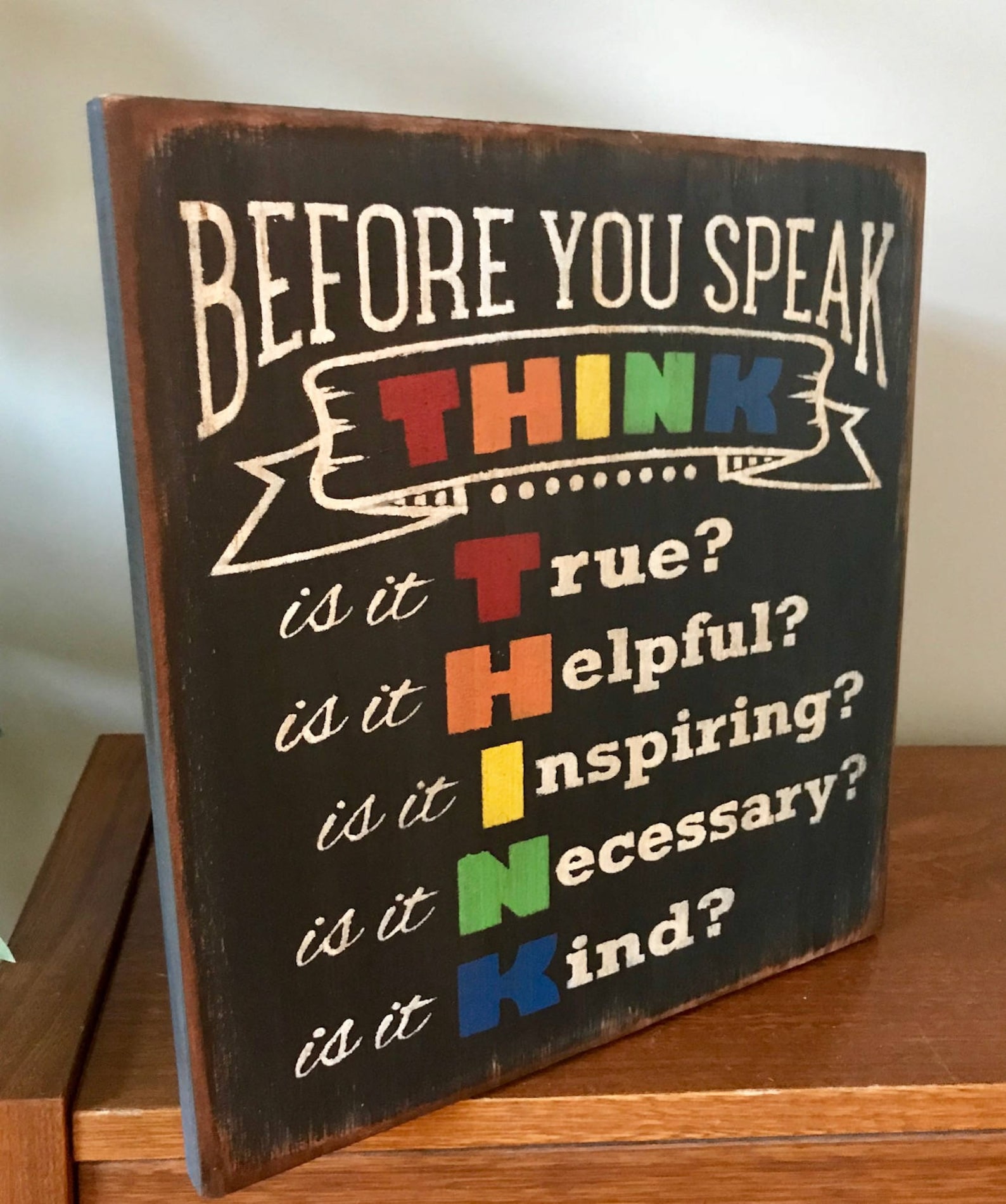 Before You Speak THINK Wooden Primitive Sign - Etsy Canada