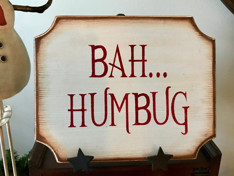Bah Humbug Primitive Christmas Wooden Sign | Etsy
