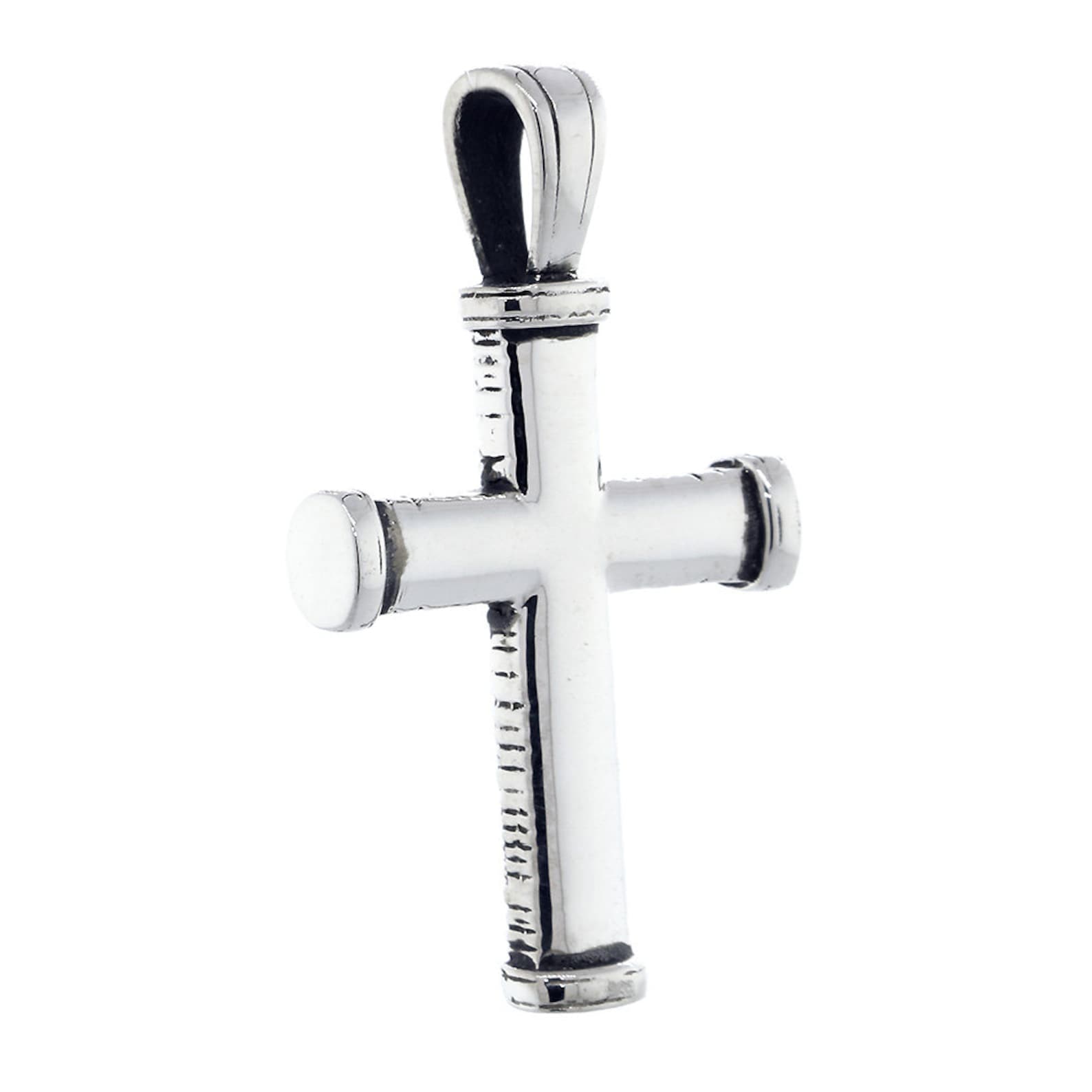 Solid Exotic Texture Cross Pendant in Sterling Silver - Etsy