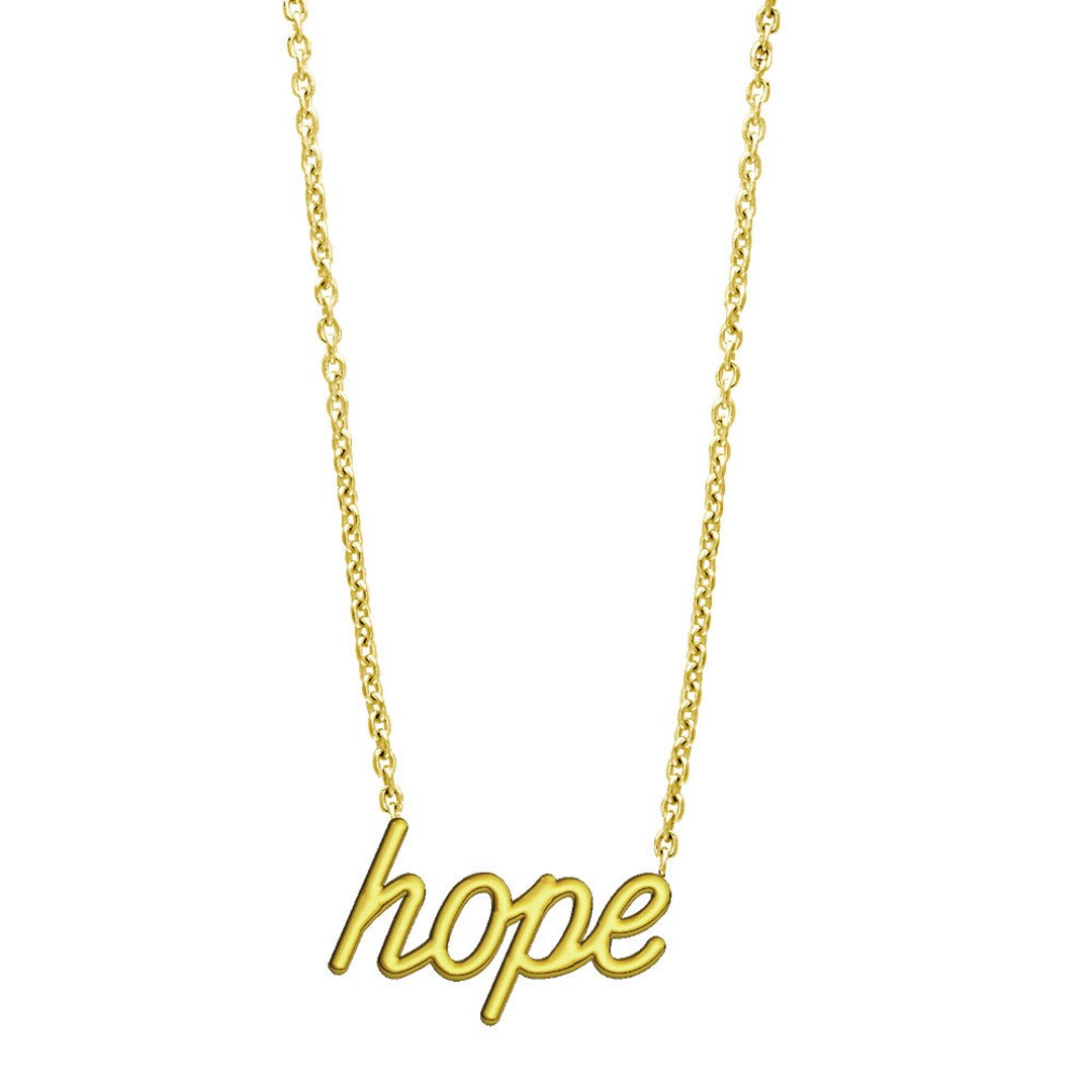 Hope Necklace in 14K Yellow Gold, 17" Total Length - Etsy