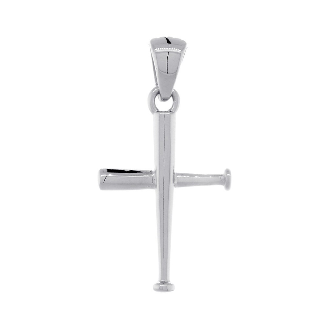 21mm Cross Baseball Bats Charm in Sterling Silver - Etsy