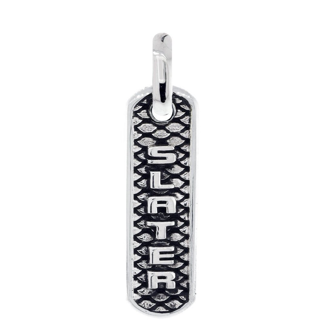 Slim Tag Charm With Name and Python Texture on Front and Alligator ...