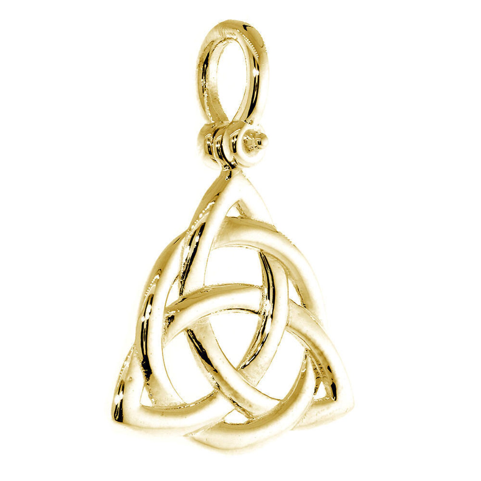 Large Triquetra Irish Infinity Knot Symbol Charm in 18k Yellow Gold - Etsy