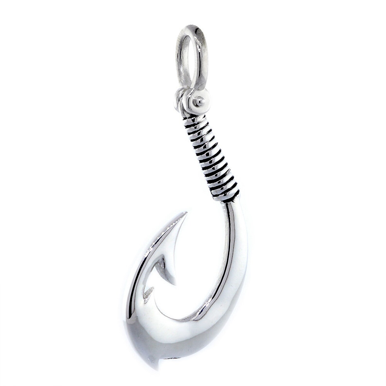 Extra Large Hei Matau, Maori Tribal Fish Hook Charm With Black, 2 ...
