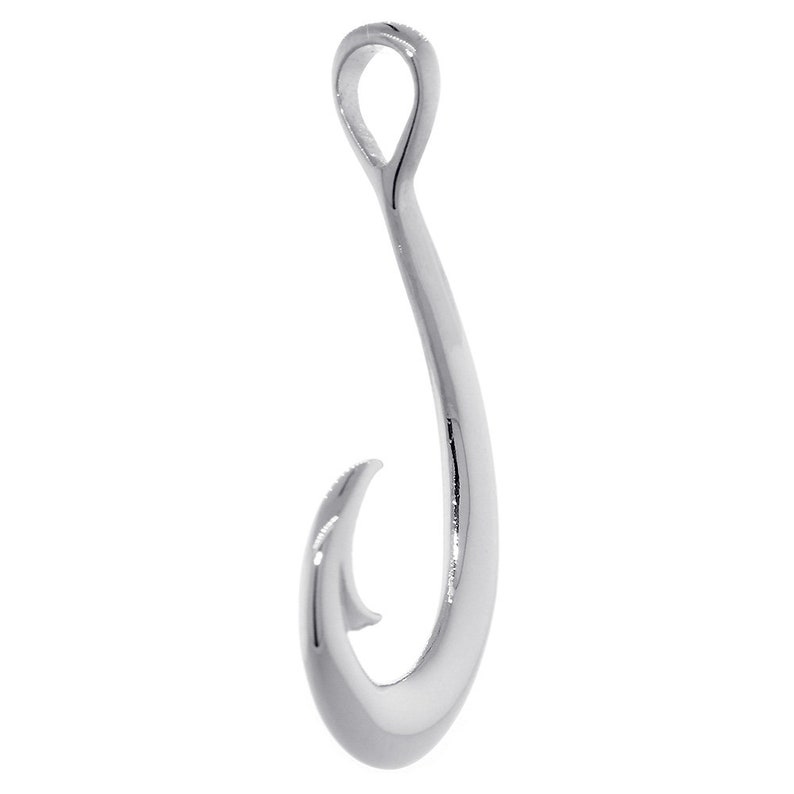 Mens or Ladies 45mm Smooth Fish Hook Charm in Sterling Silver - Etsy