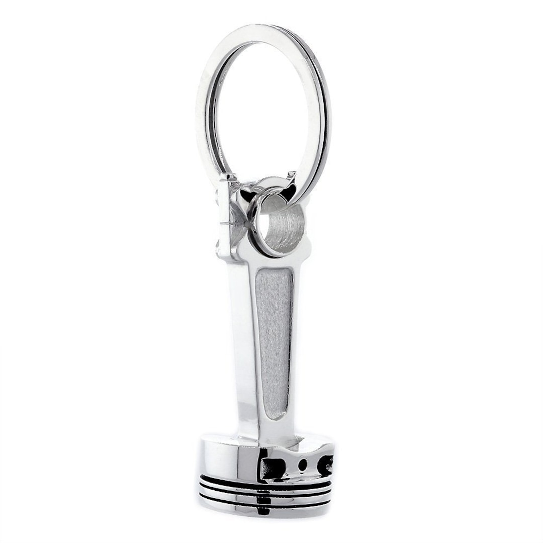 Large Solid Movable Engine Piston Pendant Key Chain in Sterling Silver ...