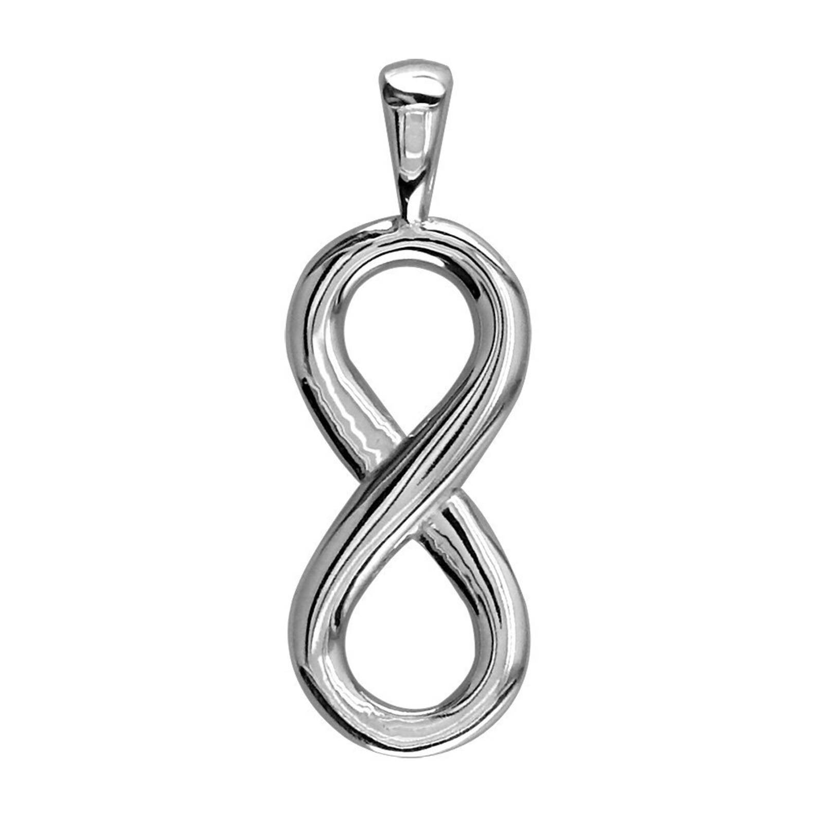 Medium Flowing Infinity Charm 30mm in 14k White Gold - Etsy