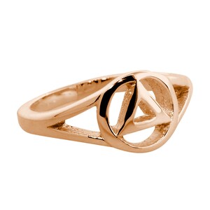 10mm Wide Alcoholics Anonymous AA Sobriety Ring in 14k Pink, Rose Gold ...